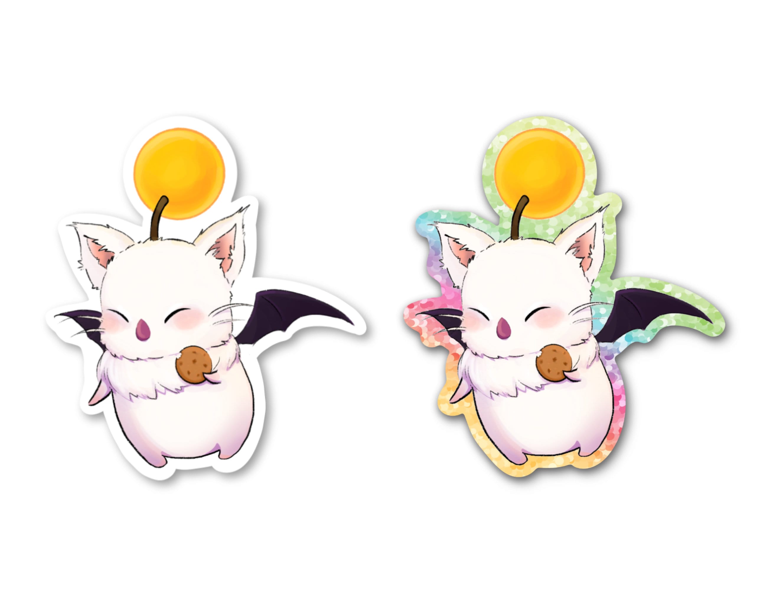 Moogle Sticker, Water Resistant, Laminated Vinyl Decal, Glitter Option ...