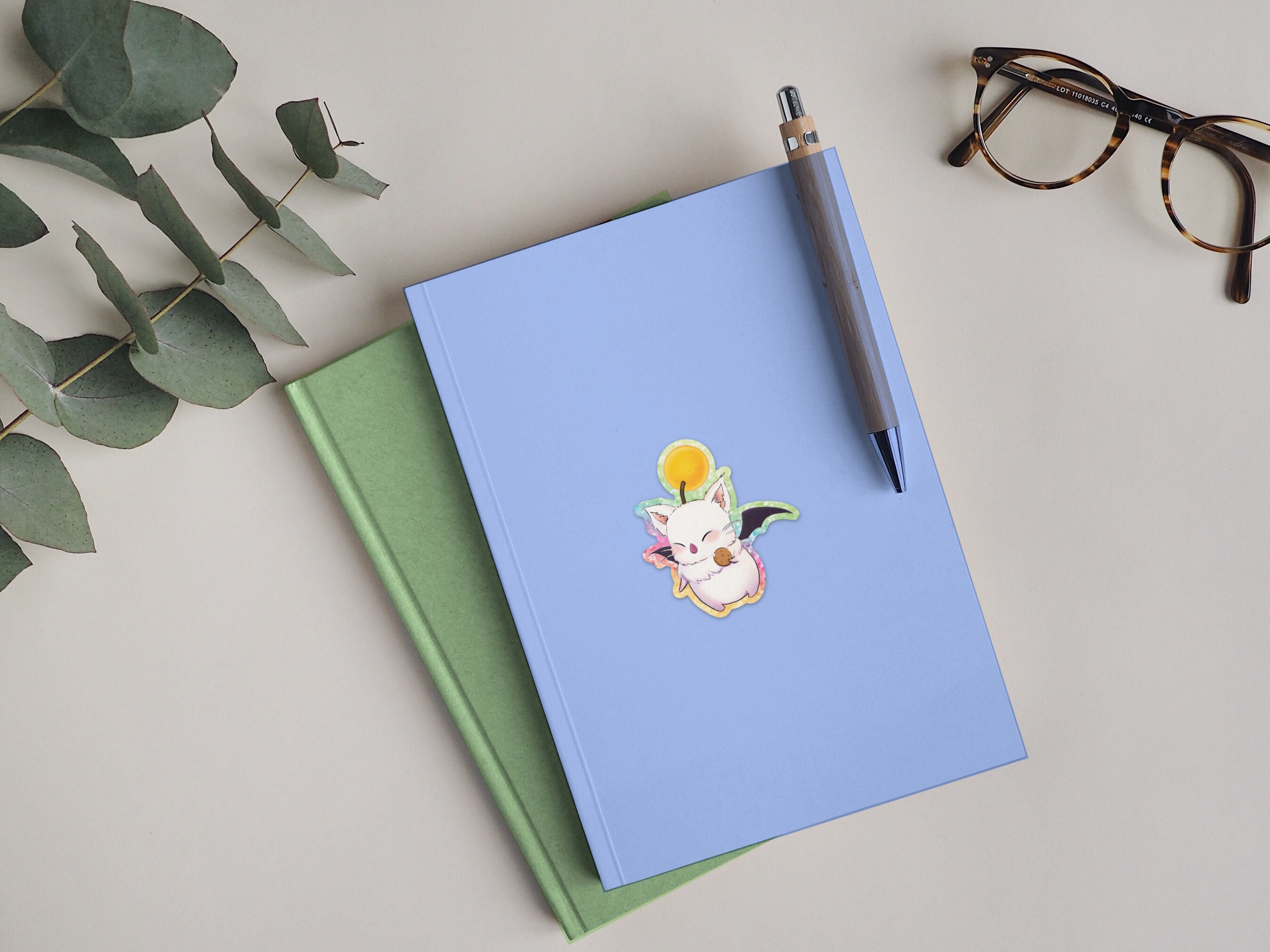 Moogle Sticker, Water Resistant, Laminated Vinyl Decal, Glitter Option ...