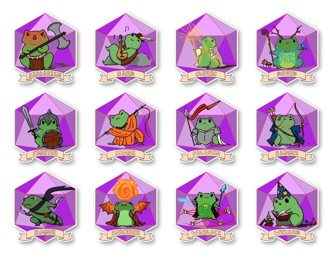 Dnd Class Frog Sticker, Water Resistant, Laminated Vinyl Decal - Etsy