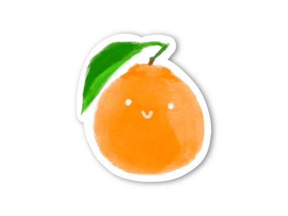 Cute Orange Clementine Sticker Water Resistant Laminated | Etsy