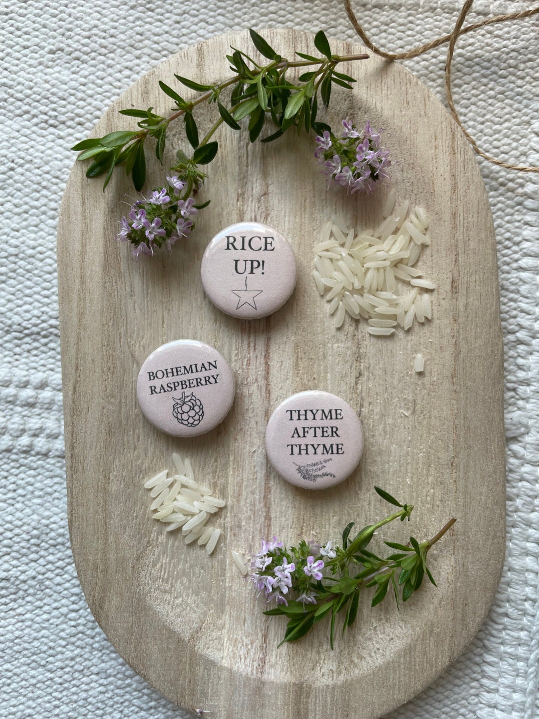 Magnets 25 Mm / Kitchen Puns / Hamilton/ Bohemian Rasberry / Thyme ...