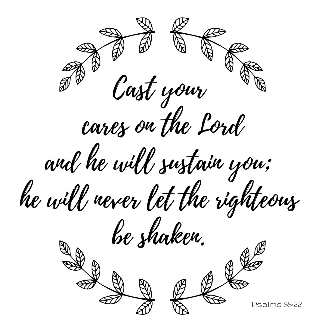 Psalms 55 22 Print Etsy