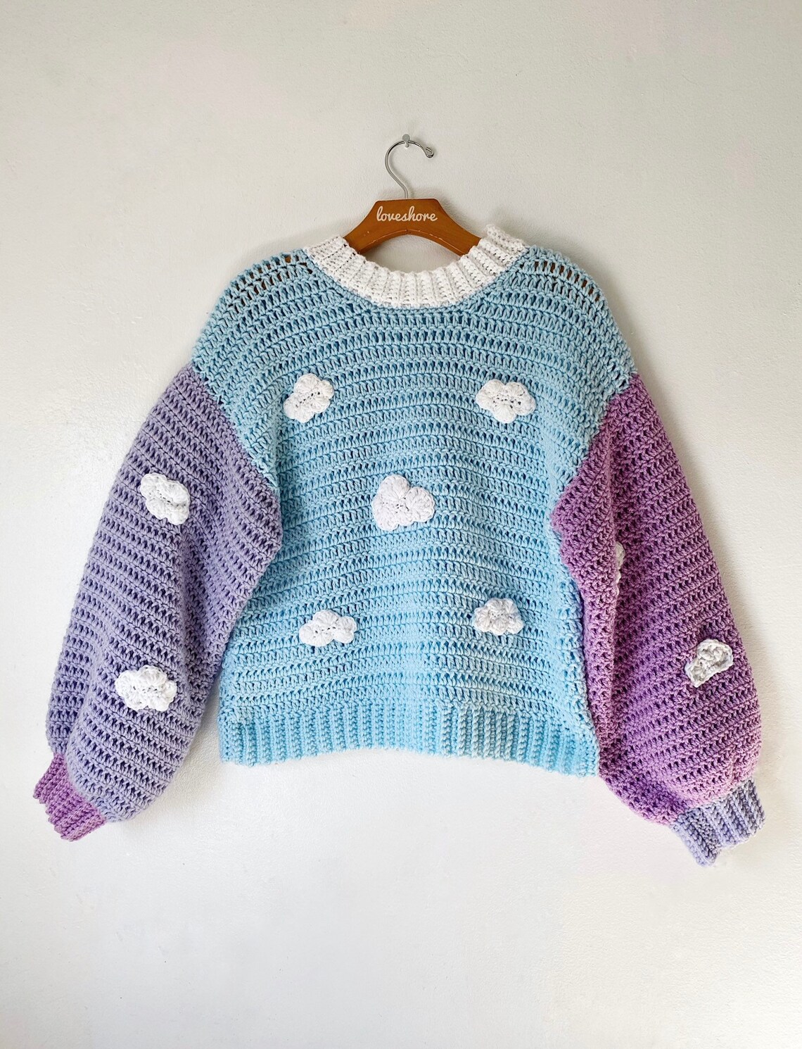 Colorblock Crochet Cloud Sweater Pattern PDF DIGITAL - Etsy
