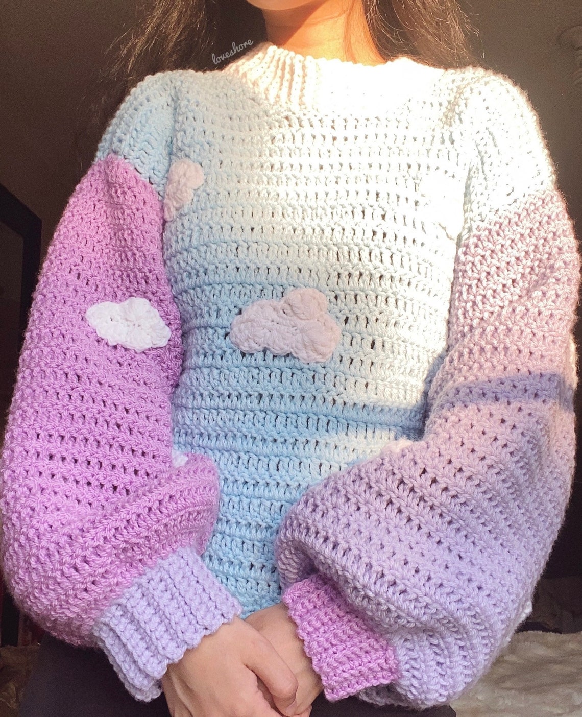Colorblock Crochet Cloud Sweater Pattern PDF DIGITAL - Etsy