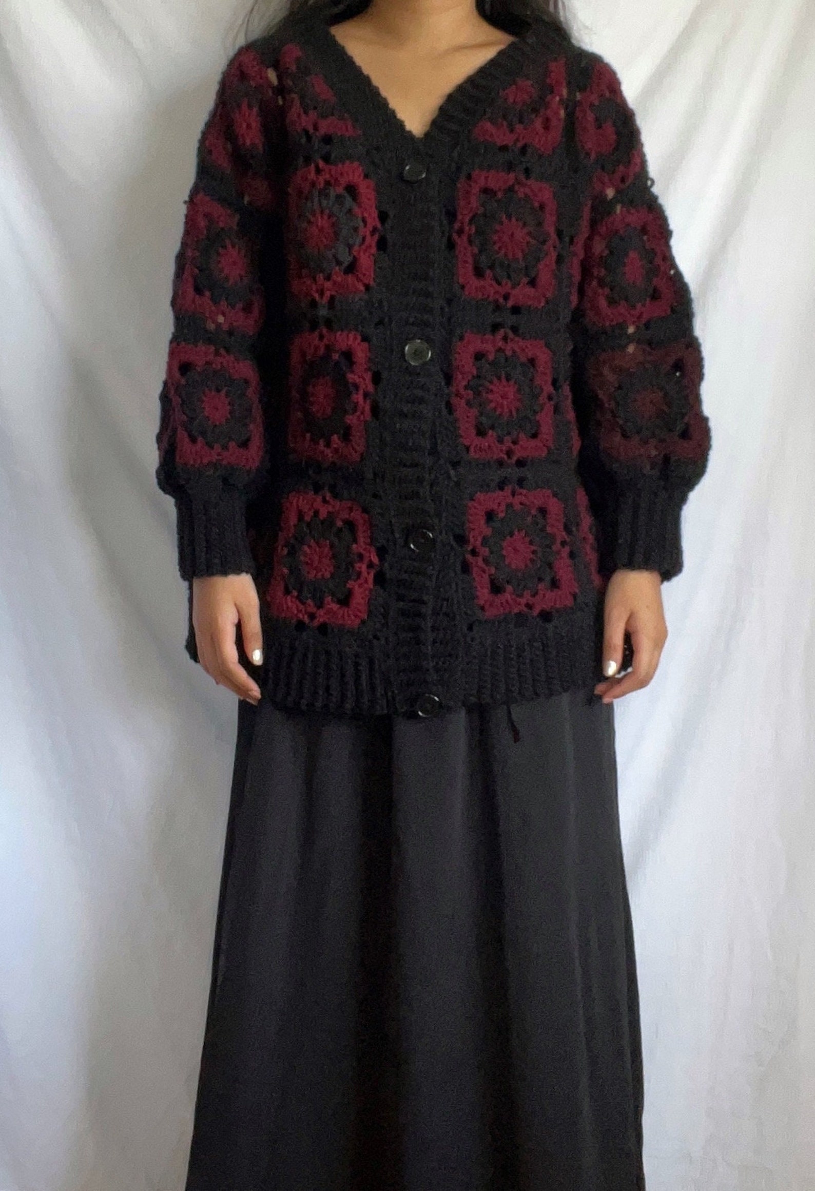 Gothic Vampire Granny Square Crochet Cardigan PDF Pattern *DIGITAL ...