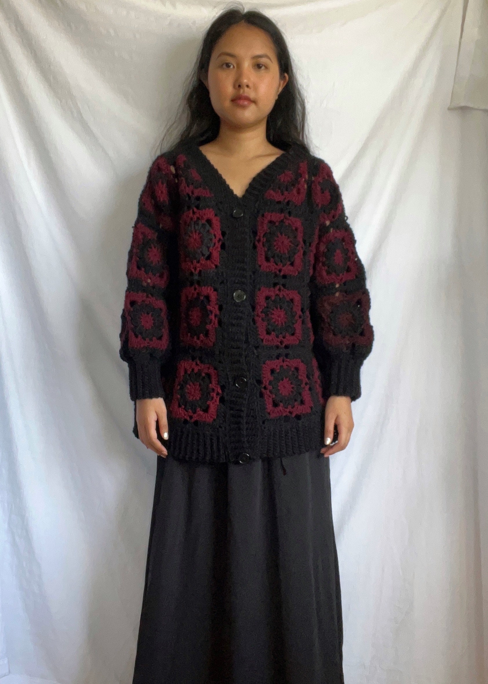 Gothic Vampire Granny Square Crochet Cardigan PDF Pattern - Etsy