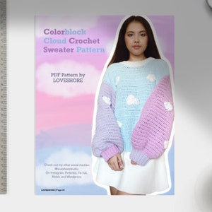 Colorblock Crochet Cloud Sweater Pattern *PDF DIGITAL DOWNLOAD* - Etsy