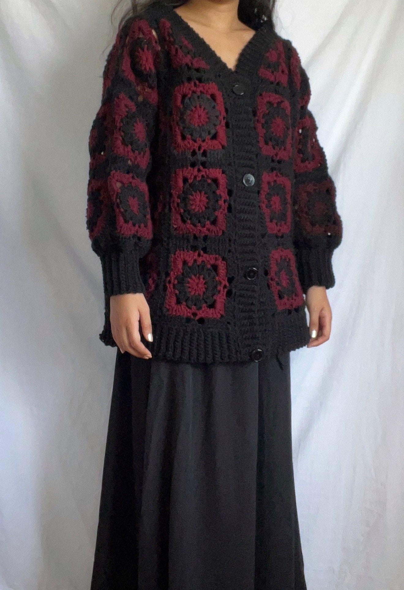 Gothic Vampire Granny Square Crochet Cardigan PDF Pattern *DIGITAL ...