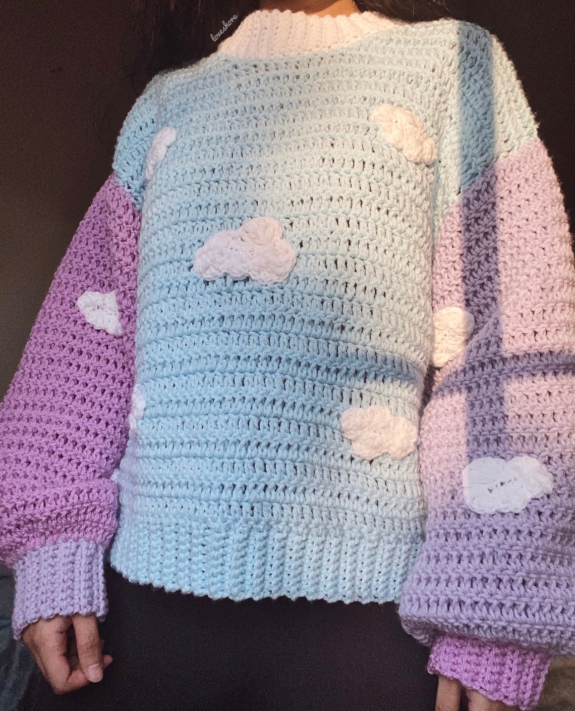 Colorblock Crochet Cloud Sweater Pattern PDF DIGITAL - Etsy