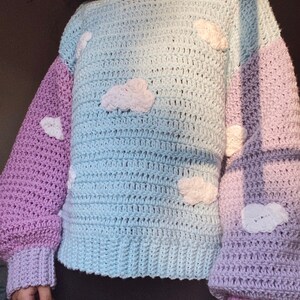 Colorblock Crochet Cloud Sweater Pattern *PDF DIGITAL DOWNLOAD* - Etsy