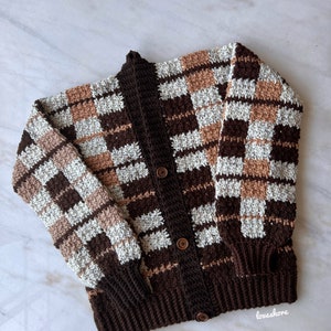 Tartan Plaid Crochet Cardigan PDF Pattern *DIGITAL DOWNLOAD* - Etsy