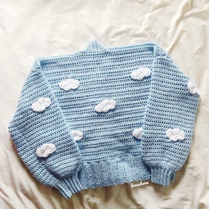 Cloud Appliqué Crochet Cardigan PDF Pattern *DIGITAL DOWNLOAD* - Etsy