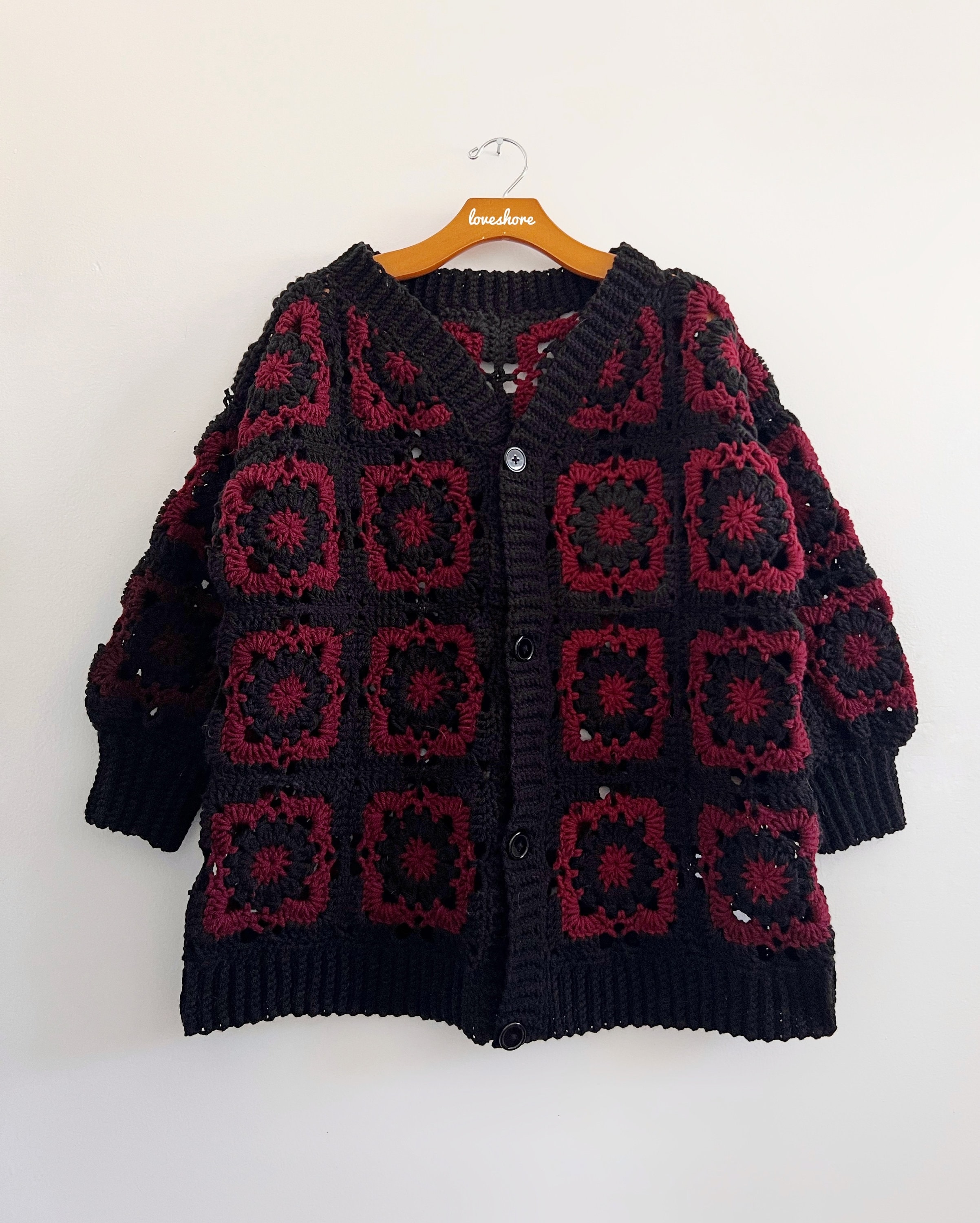 Gothic Vampire Granny Square Crochet Cardigan PDF Pattern *DIGITAL ...