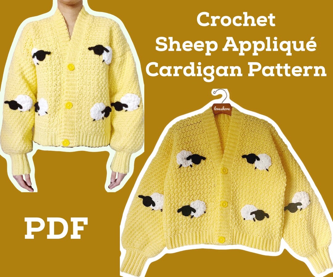 Crochet Sheep Cardigan PDF Pattern DIGITAL DOWNLOAD - Etsy