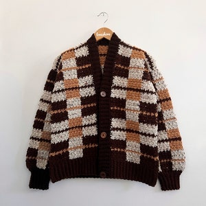 Tartan Plaid Crochet Cardigan PDF Pattern *DIGITAL DOWNLOAD* - Etsy