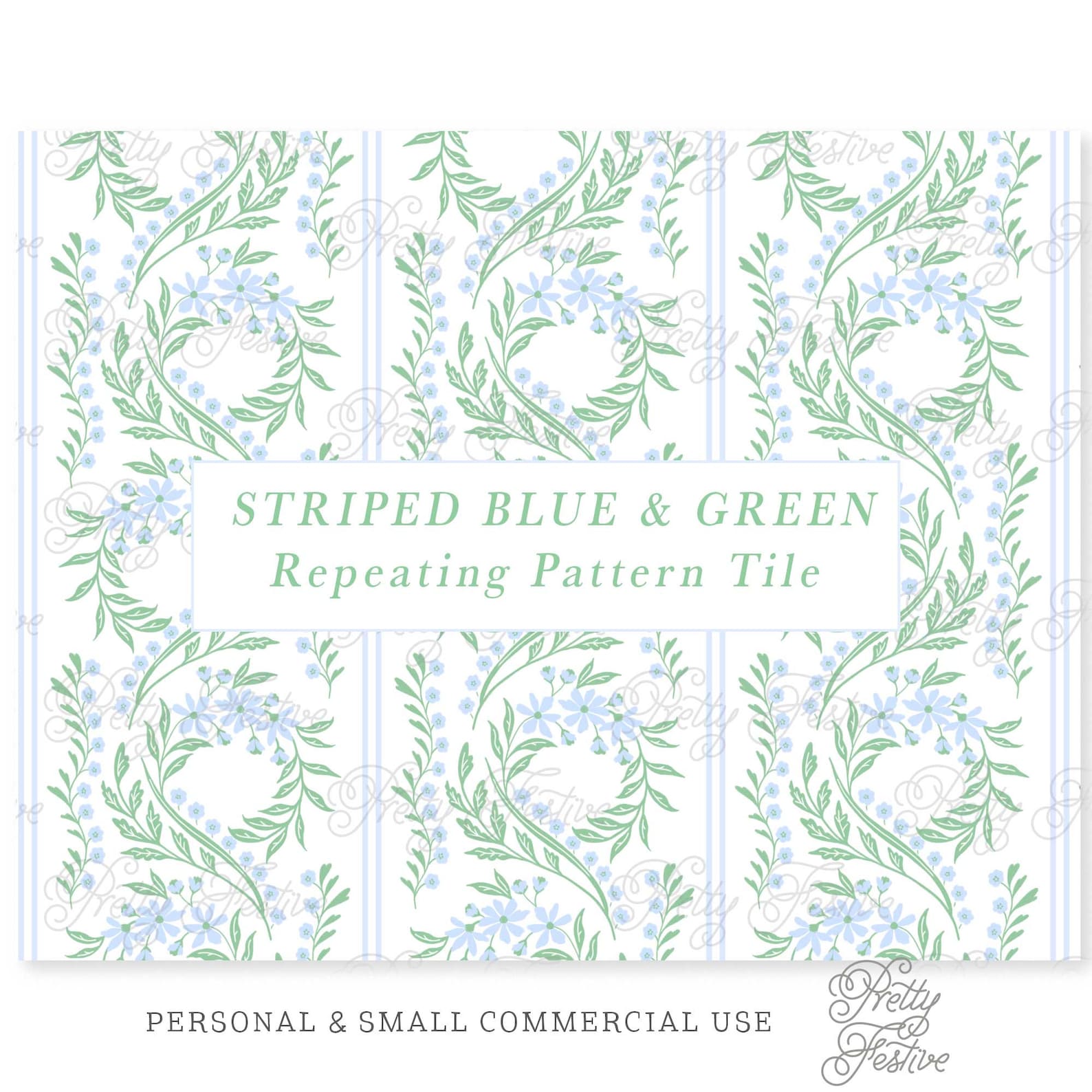 Chinoiserie Blue Block Print Seamless Repeating Pattern Tile - Etsy