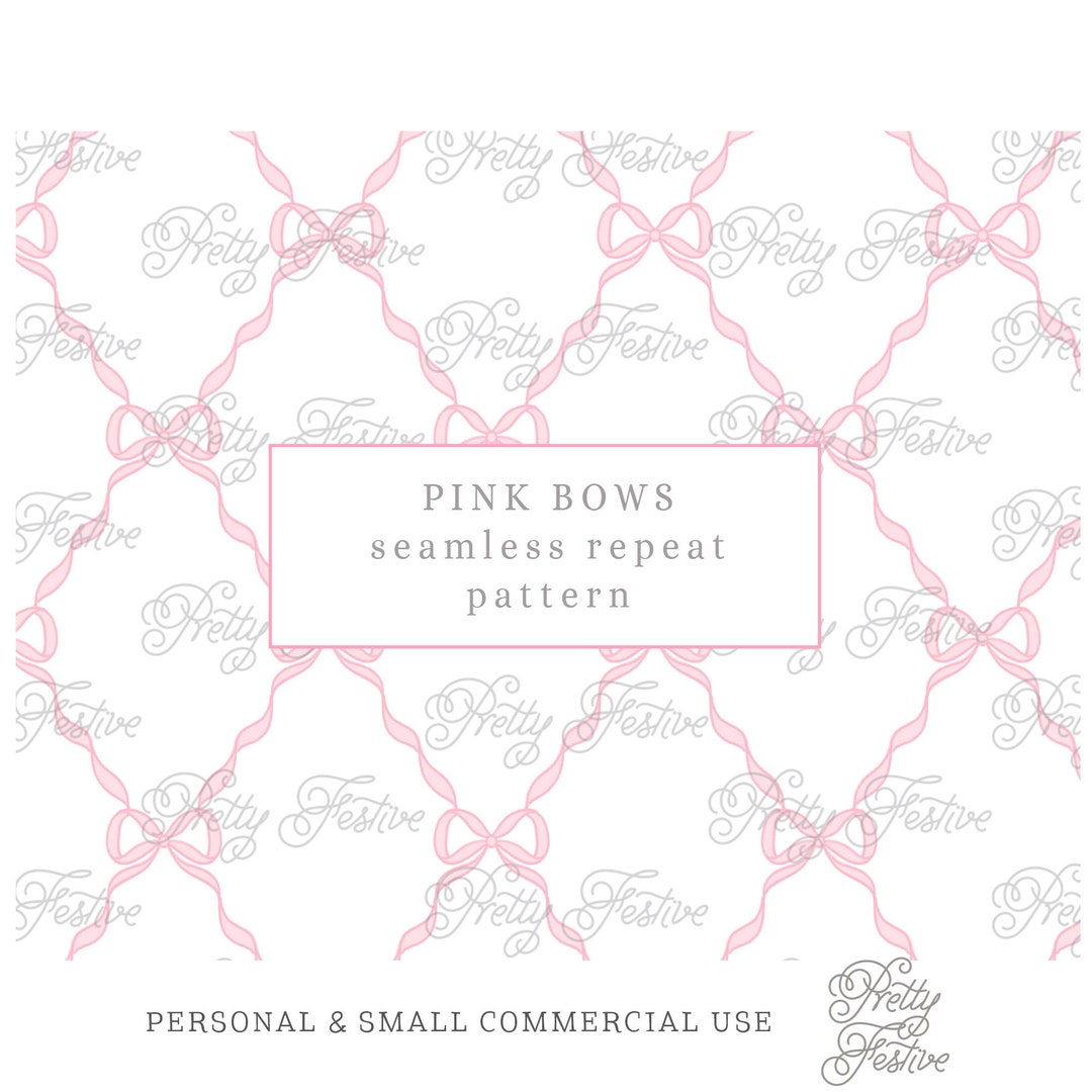 Vintage Pink Bow Trellis Seamless Repeating Pattern File Jpeg ...