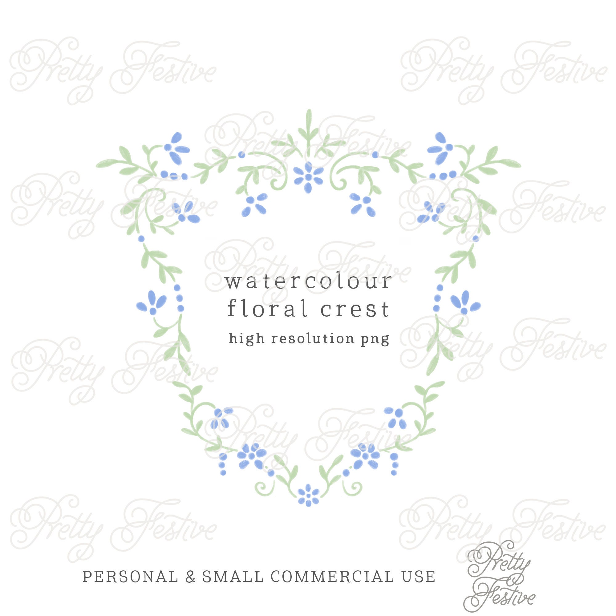 Blue Flower Border Line