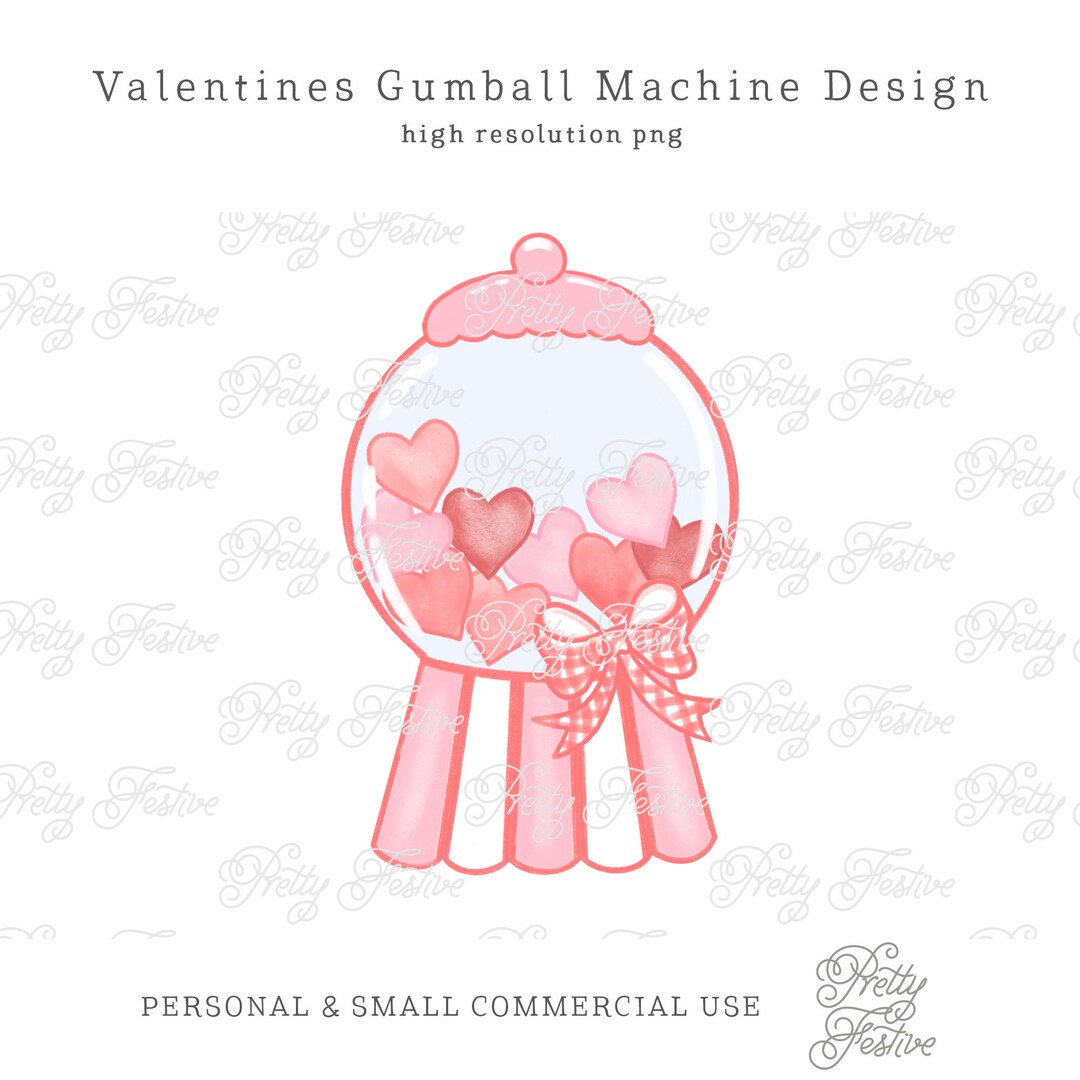 Valentines Day Clipart Gumball Machine With Hearts, Candy Heart ...