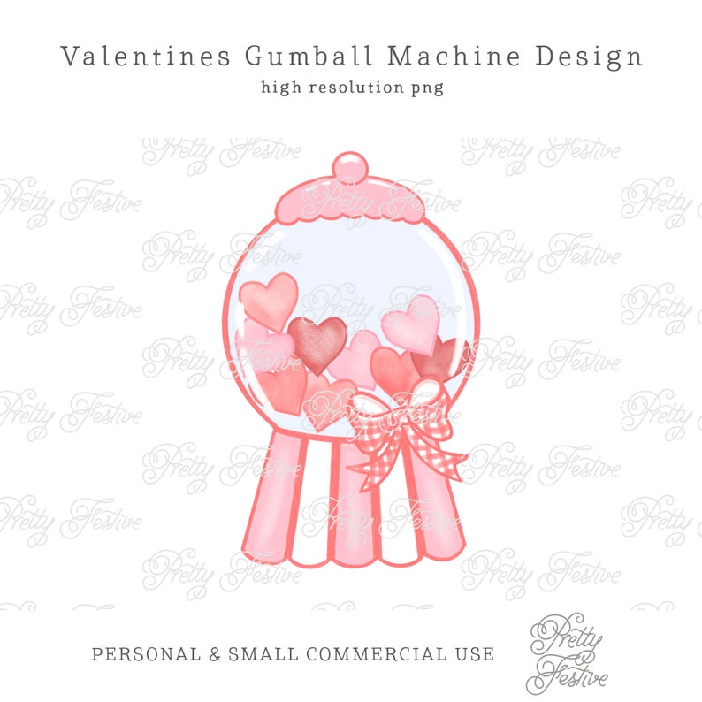 Valentines Day Clipart Gumball Machine With Hearts Candy - Etsy