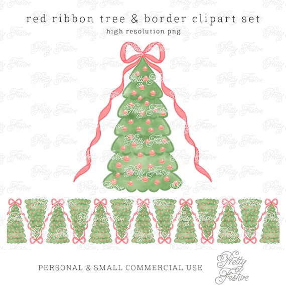 Holiday Ribbon Border Clipart