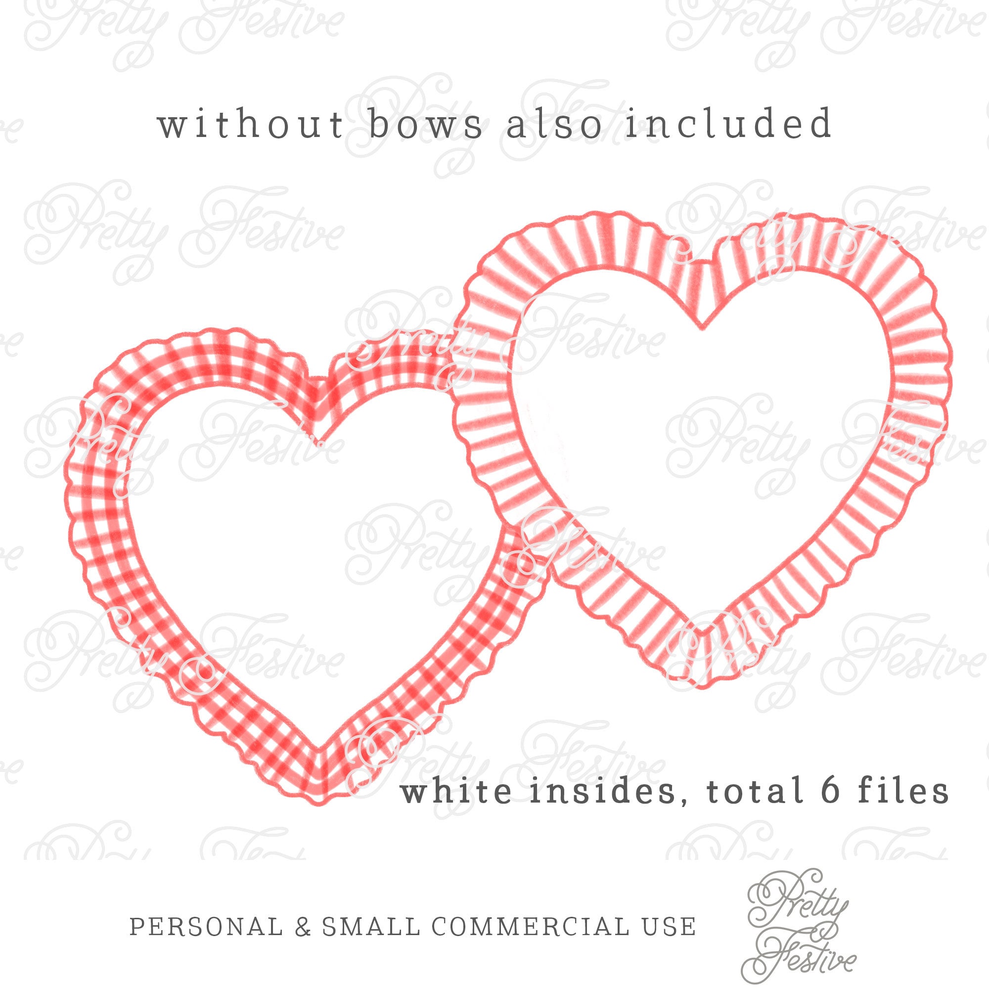 Valentines Heart Shaped Bow Frame Clipart, Red Watercolour Ribbon Crest ...