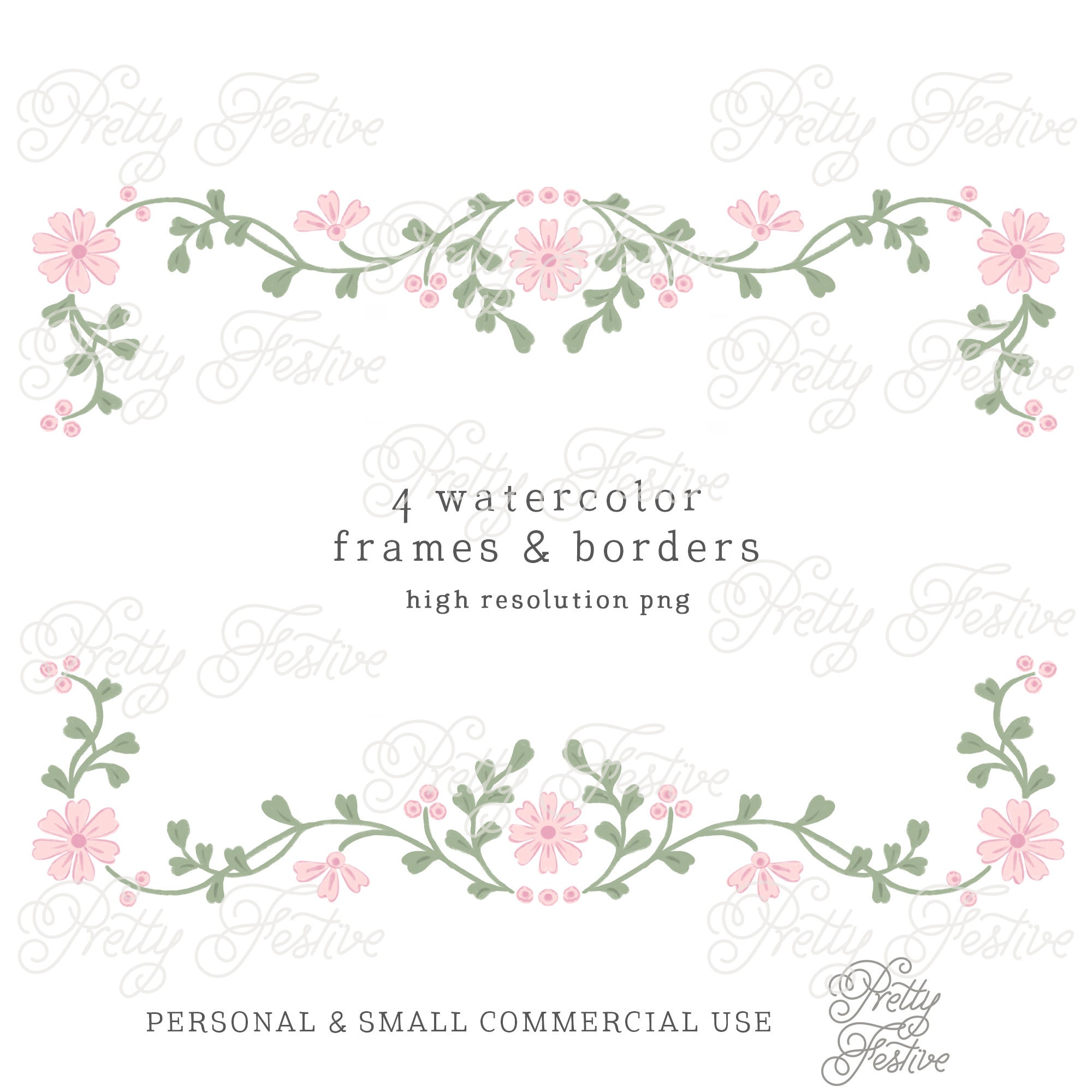 Vintage Clip Art Borders Pink