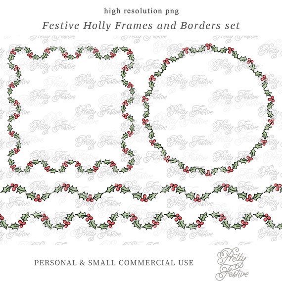 Holiday Ribbon Border Clipart