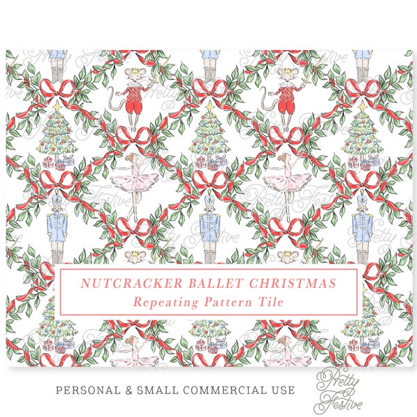 Christmas Nutcracker Grandmillenial Wallpaper Digital - Etsy
