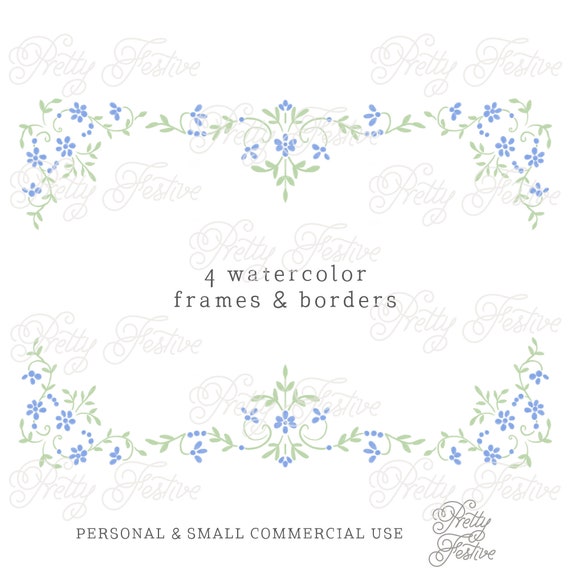 Vintage Clip Art Borders Blue