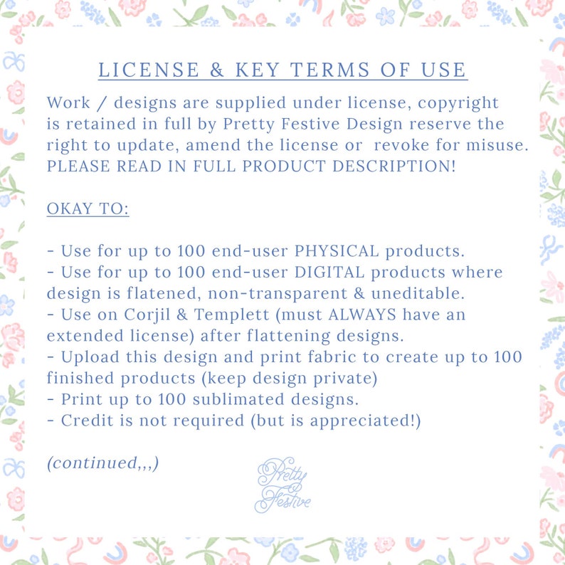 Floral Bow Ditsy Seamless Fabric Print Repeating Pattern - Etsy