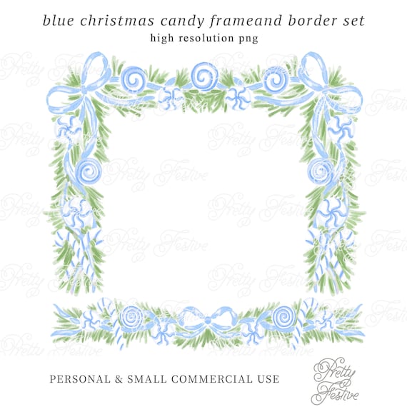 Christmas Frame Png Blue