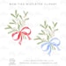 2 Preppy Christmas Mistletoe & Bow Clipart Graphics, Hand Drawn ...