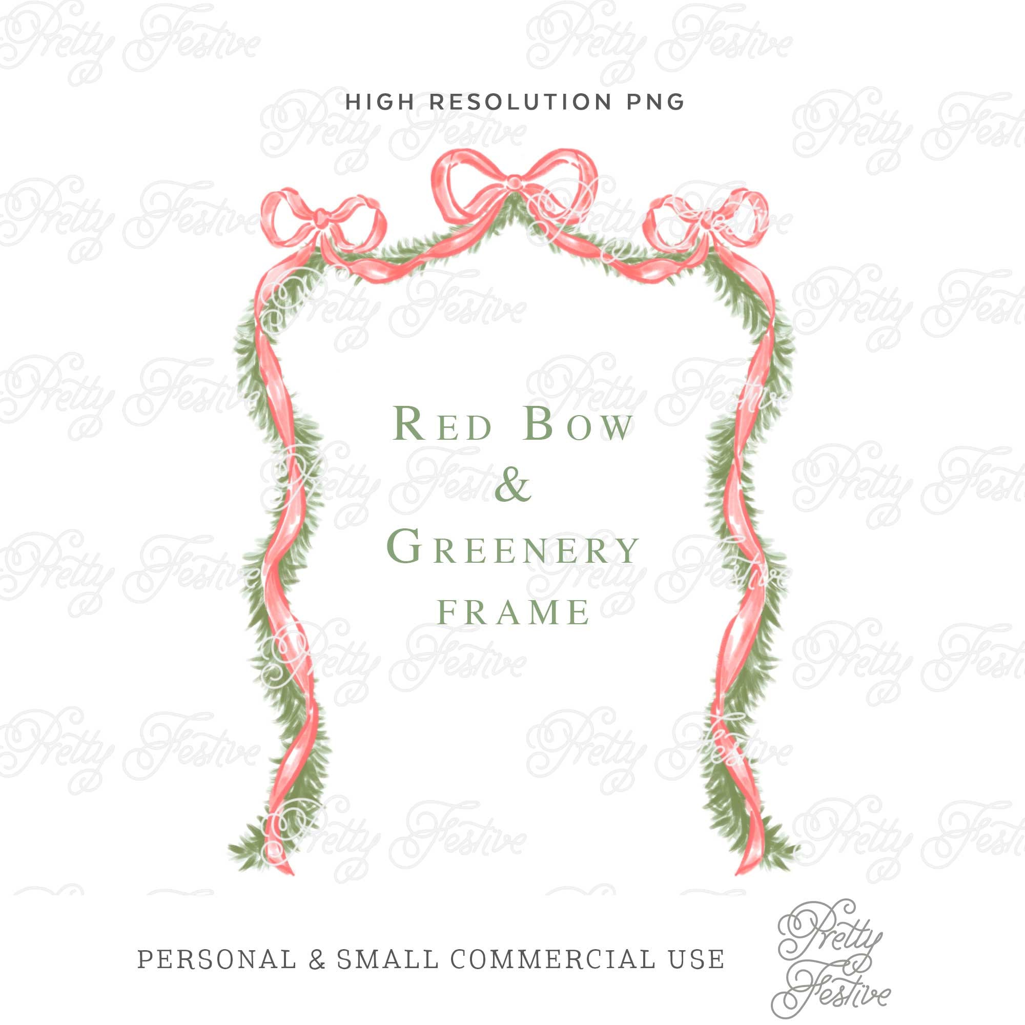 Red Holiday Ribbon Border