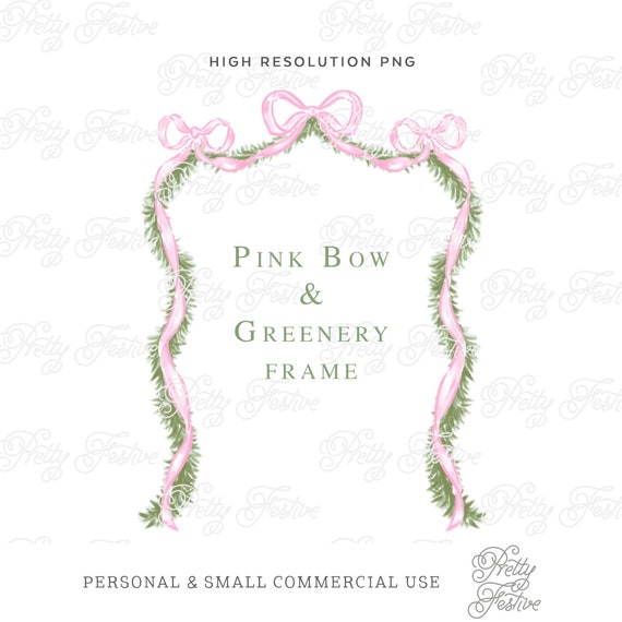 Pink Ribbon Bow Border