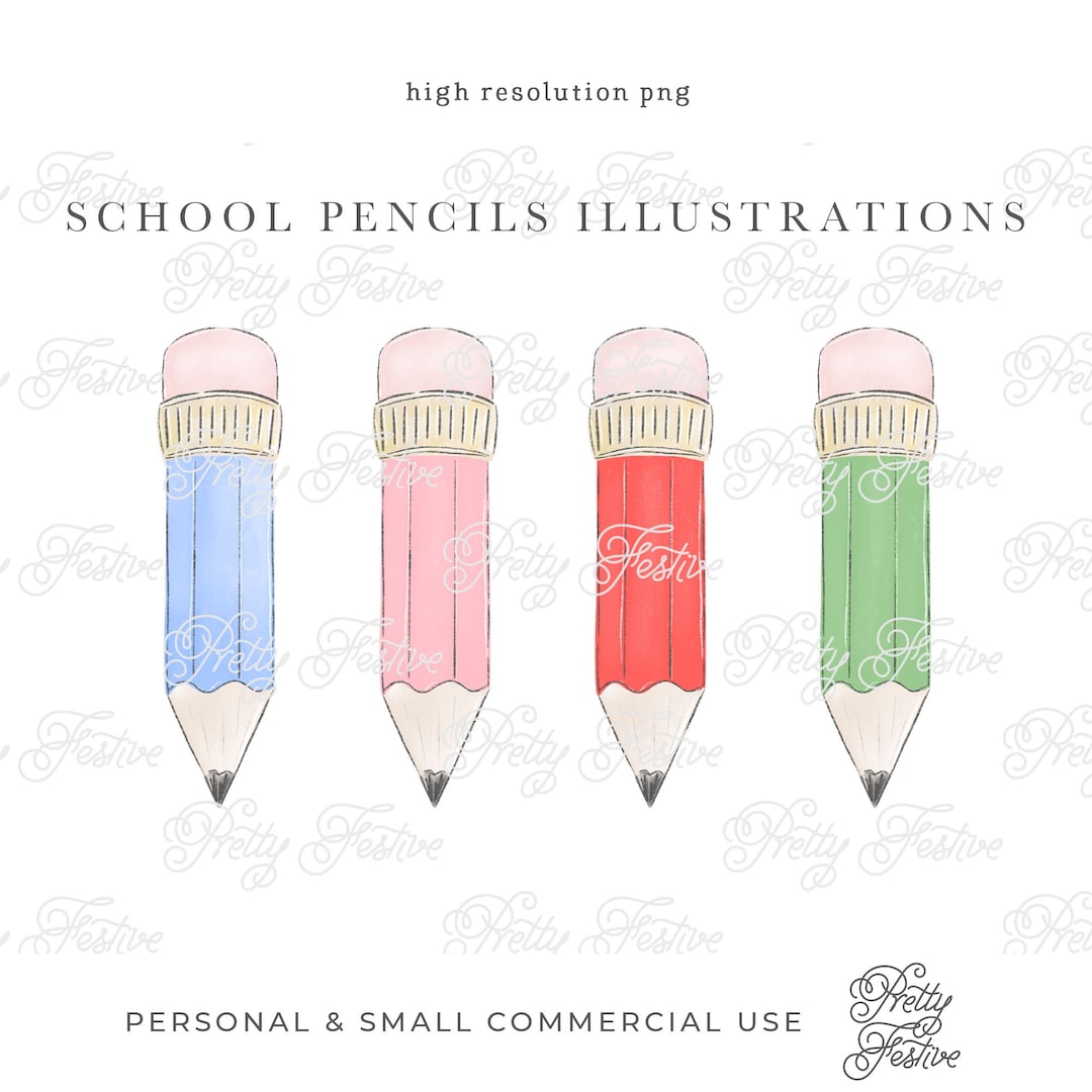 Preppy School Pencils Set of 4 Clipart,first Day of School ...