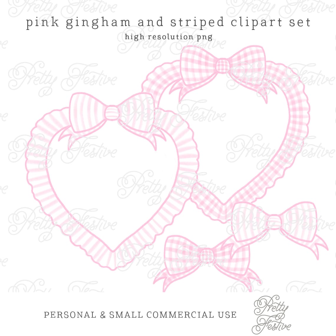 Pink Heart Shaped Bow Frame Clipart, Watercolour Ribbon Crest Plate ...