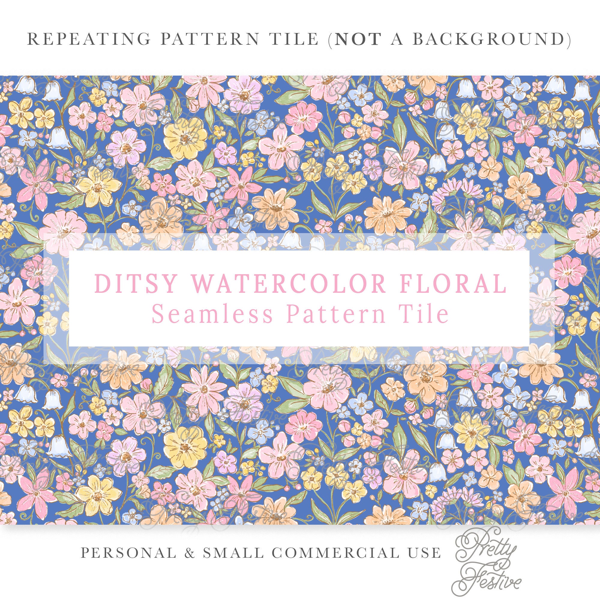 Watercolor Ditsy Floral Seamless Repeating Pattern File, Wildflower ...