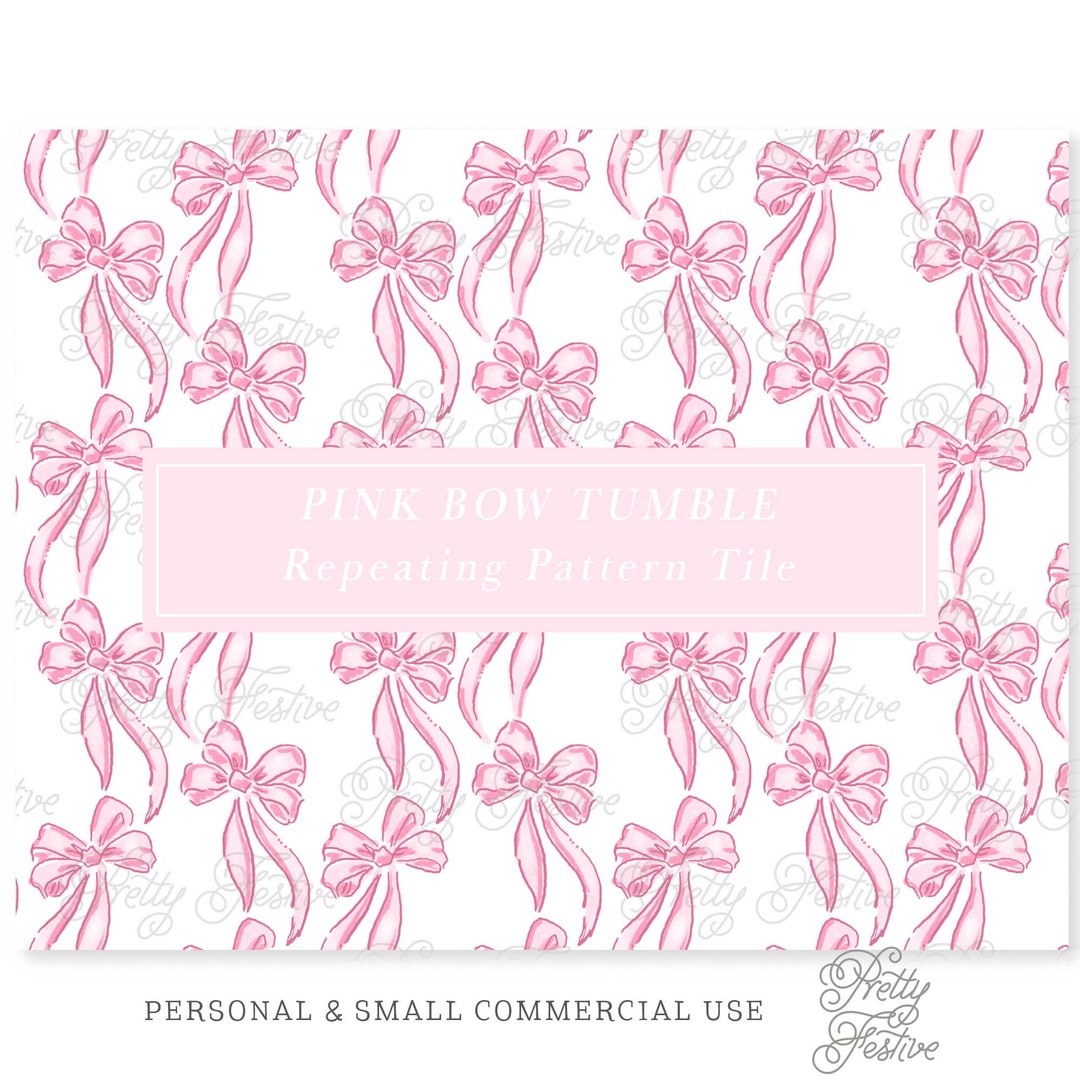 Pink Bow Ribbon Vine Trellis Seamless Pattern. Heirloom Toile ...