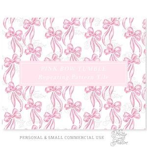 Pink Bow Ribbon Vine Trellis Seamless Pattern. Heirloom Toile ...