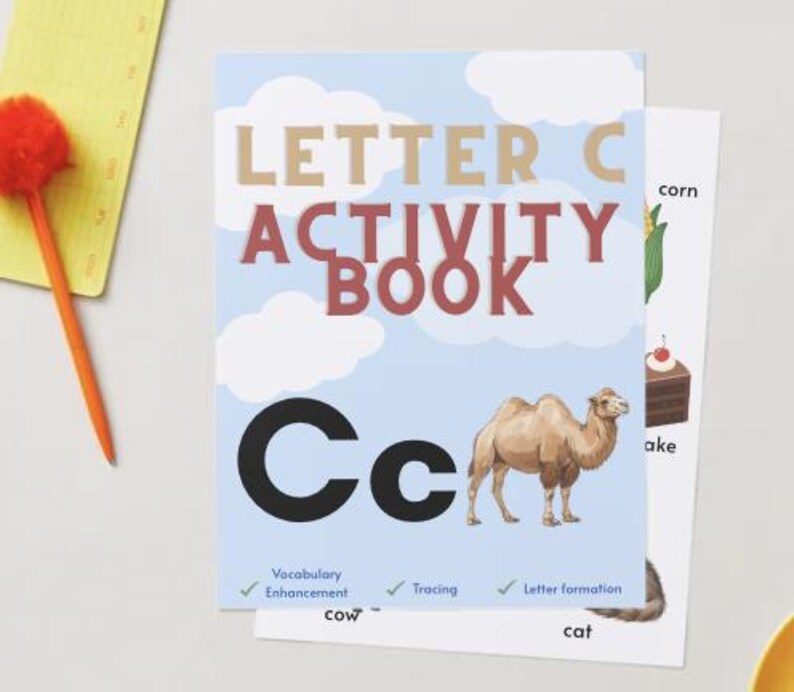 Letter C Activity Book: Tracing - Etsy