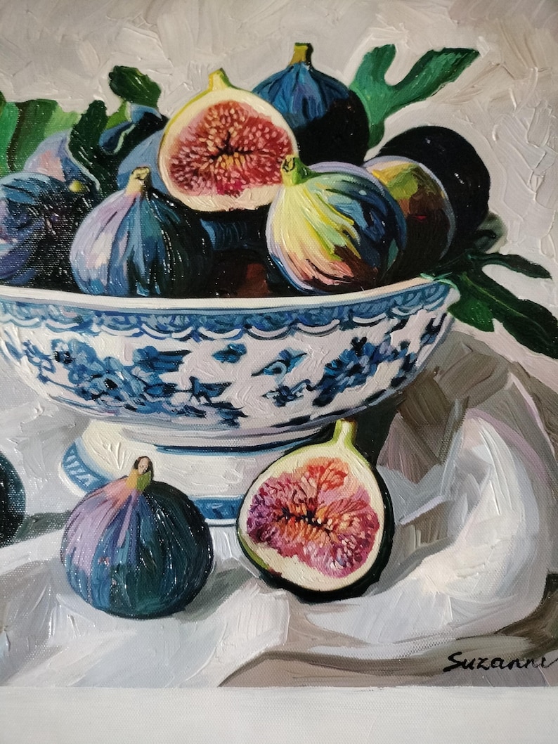 Figs in Porcelain Bowl Original Oil Painting - Etsy