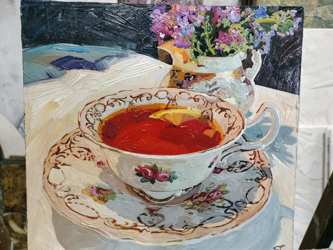 Russian Lemon Tea in Victorian Cup With Roses - Etsy