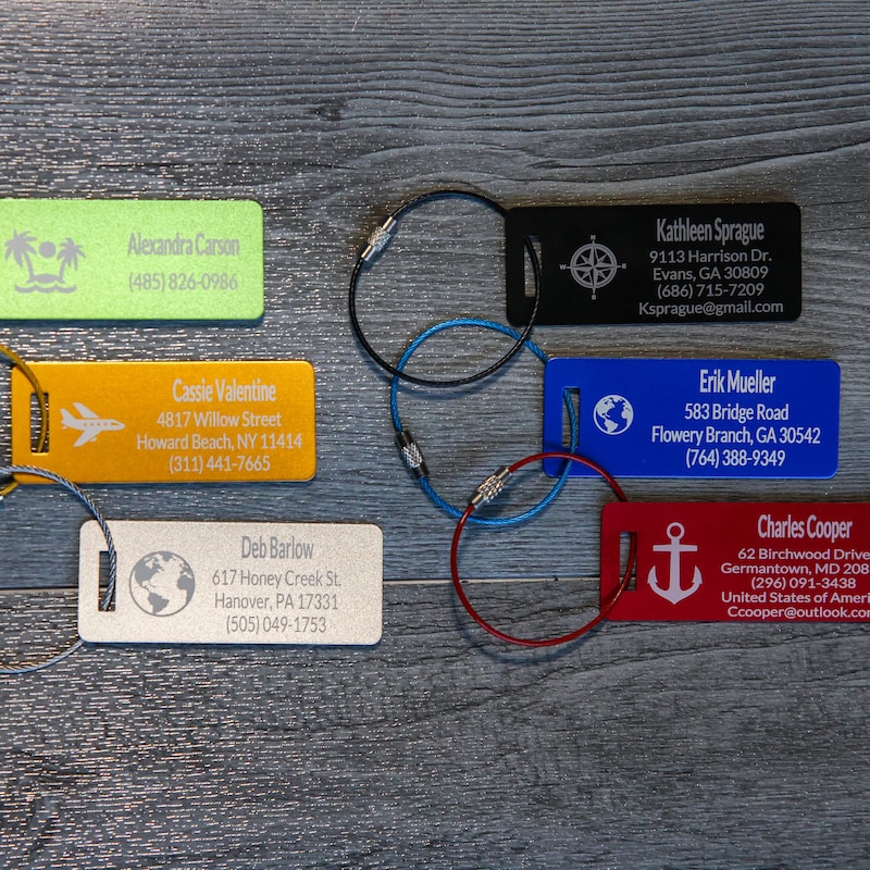 Luggage Tags Personalized Metal - Etsy