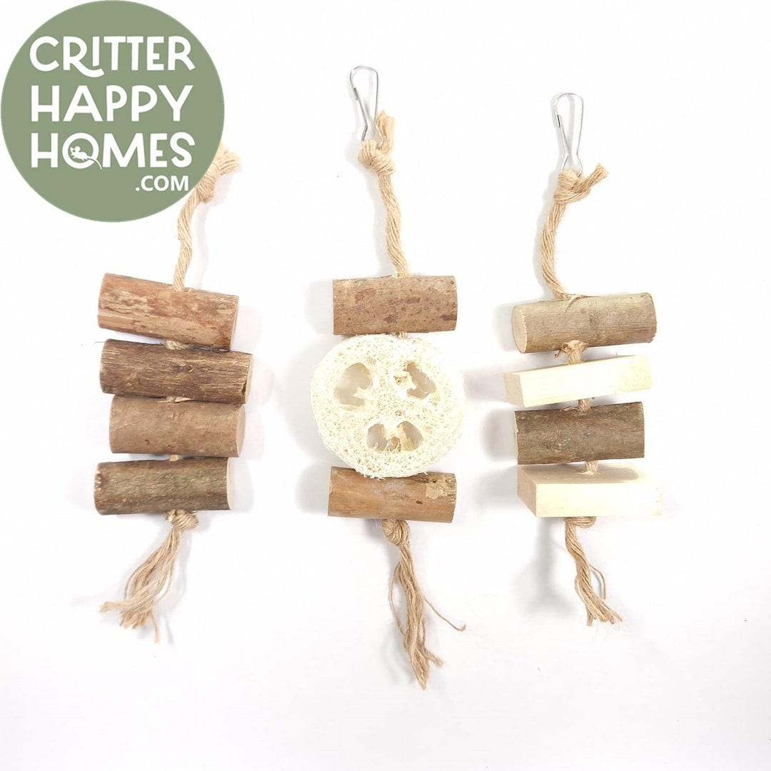 Natural Chew Toy Boredom Breaker Buster Cage Accessory Natural Loofa ...