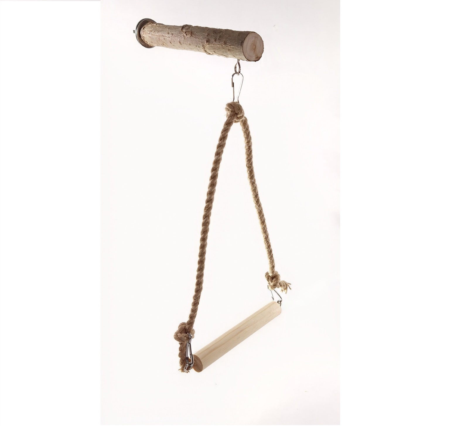 2 in 1 Perch Natural Wood Perch and Swinging Pine Dowel Perch With ...