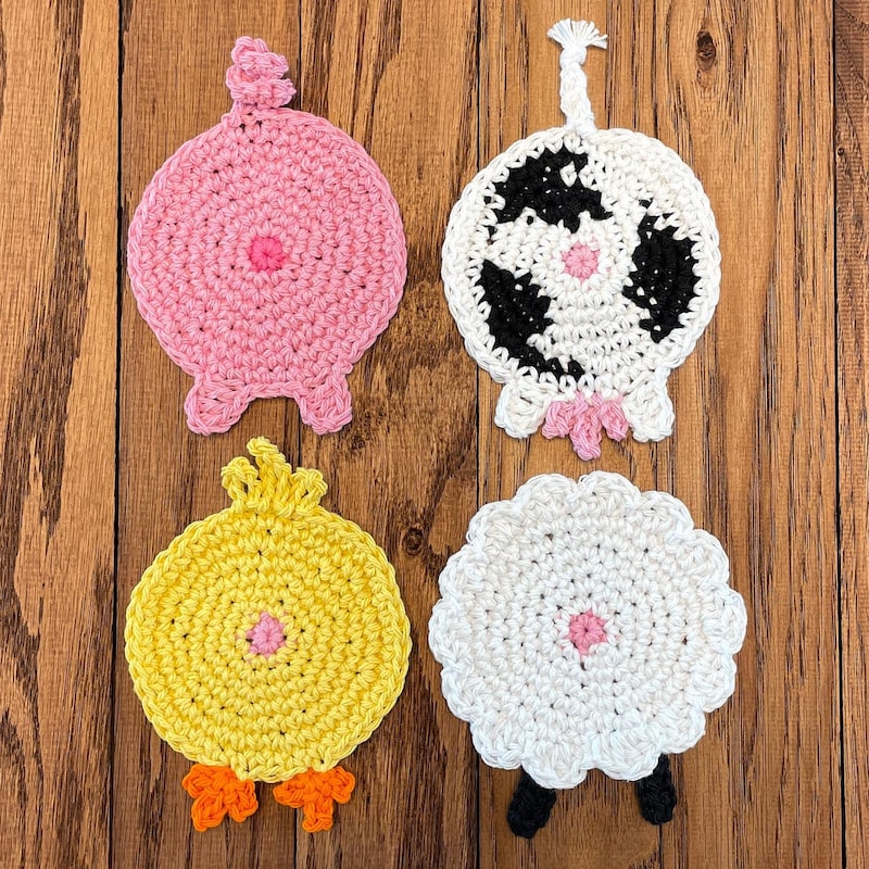 Crochet Pig Coasters - Etsy