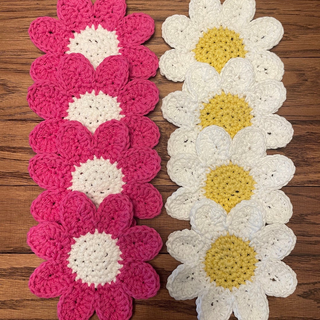 Daisy Flower Coasters Set of 4 - Etsy