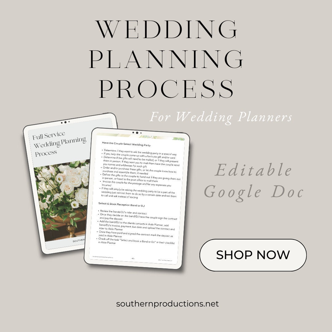 Wedding Planning Process for Full Service Planning, DIY Wedding Planner ...