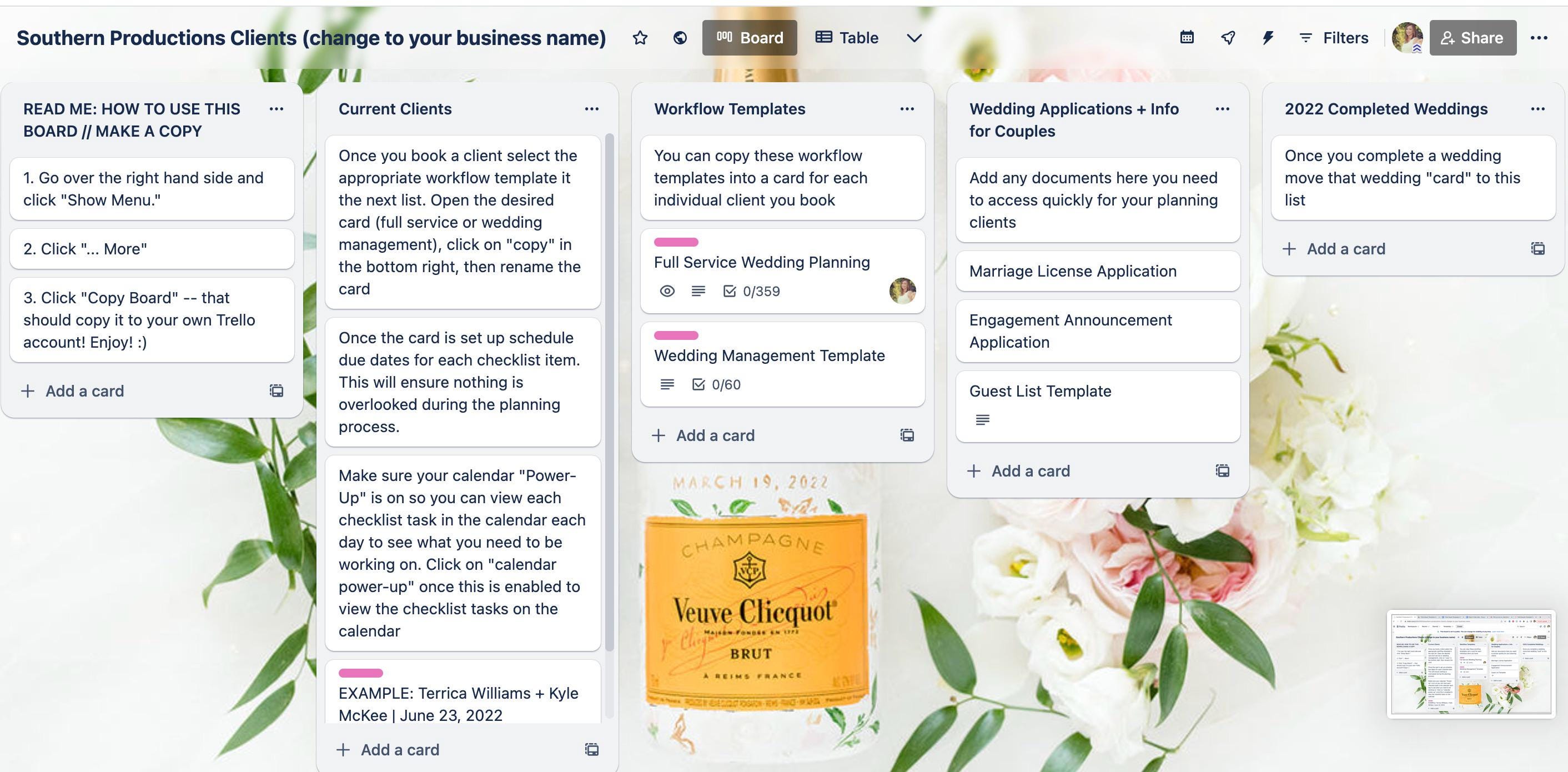 Trello Board Templates for Wedding Planners - Etsy